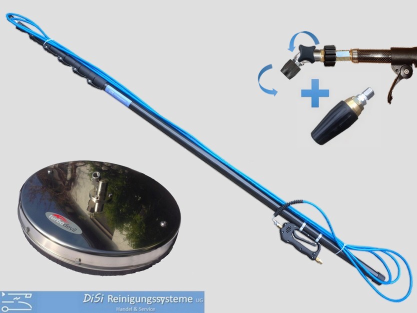 Profi Hochdruck Carbon Teleskoplanze 14m Dachreiniger Flächenreiniger ...
